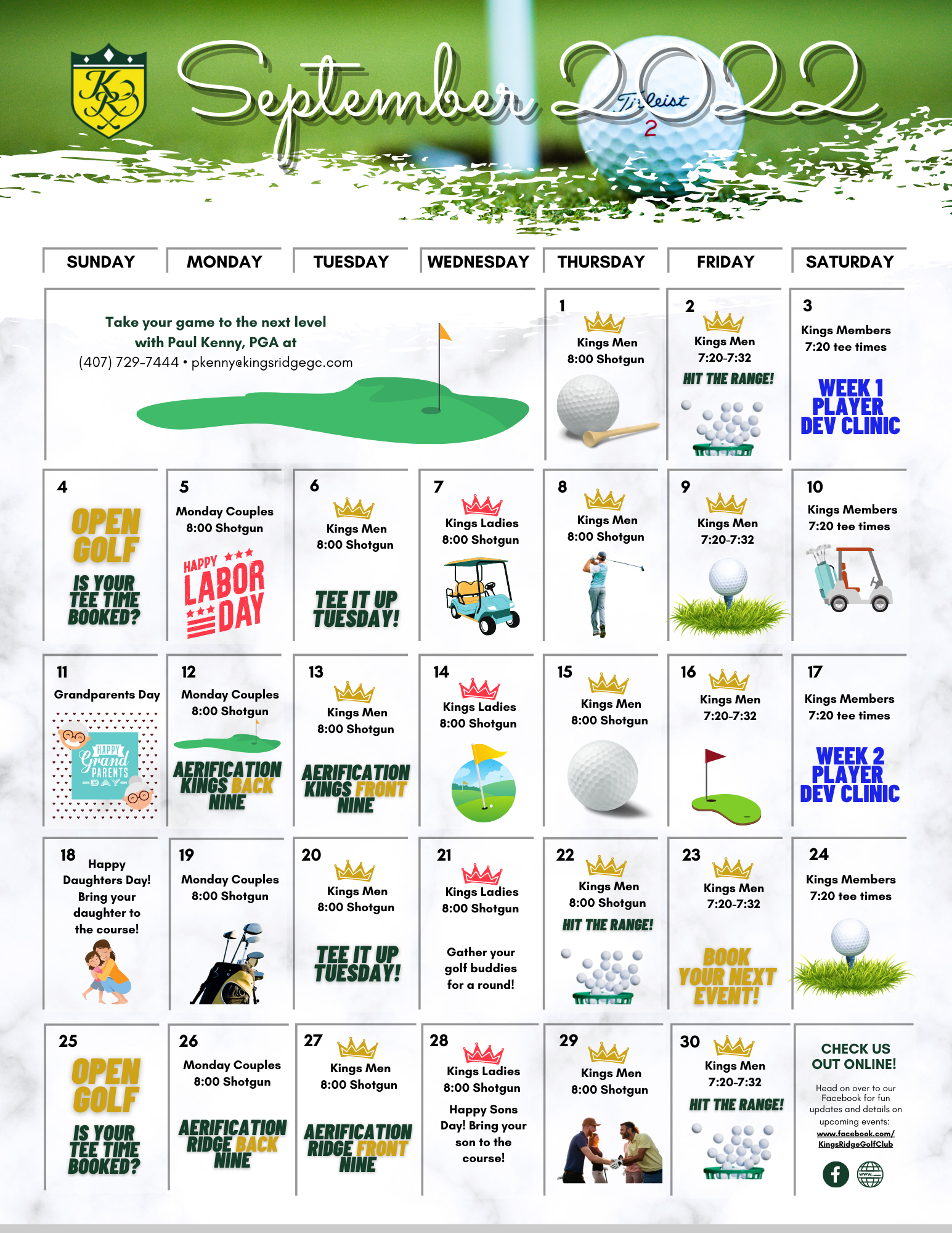 Upcoming Events - Kings Ridge Golf Club - Kings Course